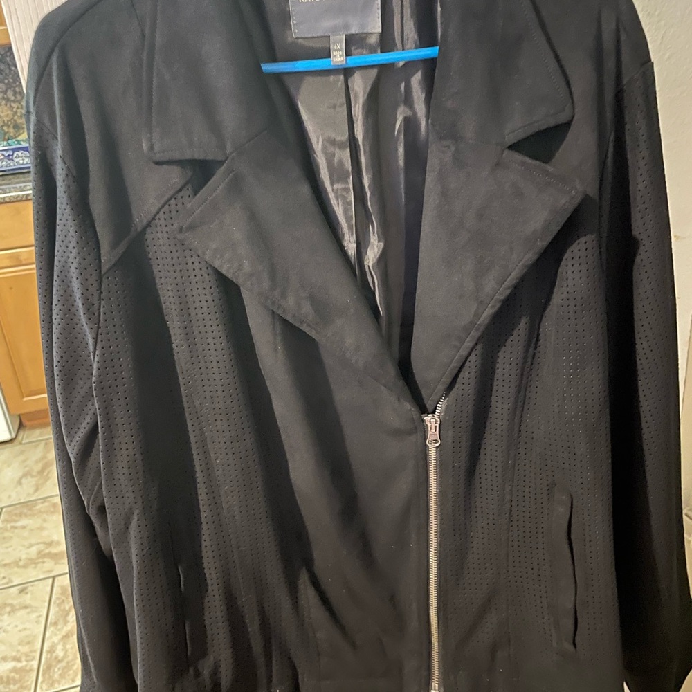 Kate & Mallory Faux Suede Moto Jacket - Gem